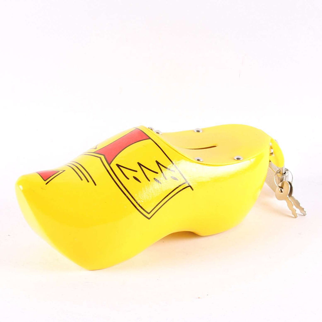 Wooden Shoe Money Box, Yellow Farmer – Souvenirs Holland